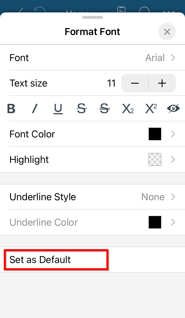 Setting A Default Font In Documents OfficeSuite